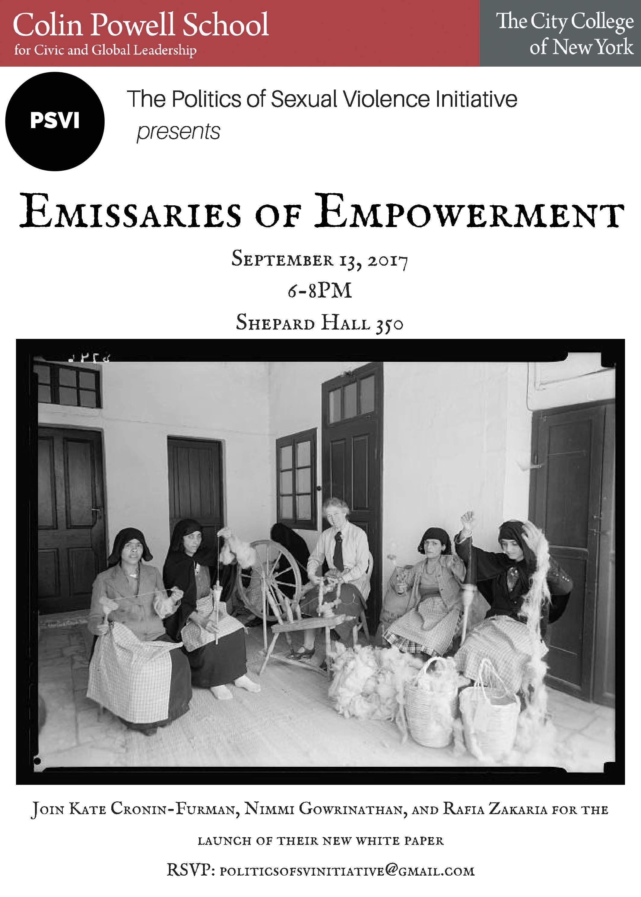 The Politics of Sexual Violence Initiative presents "Emissaries of ...