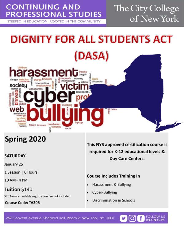 DASA Certifiation | The City College of New York