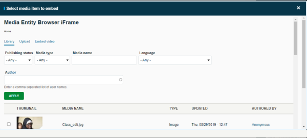 Entity Embed Window | The City College of New York