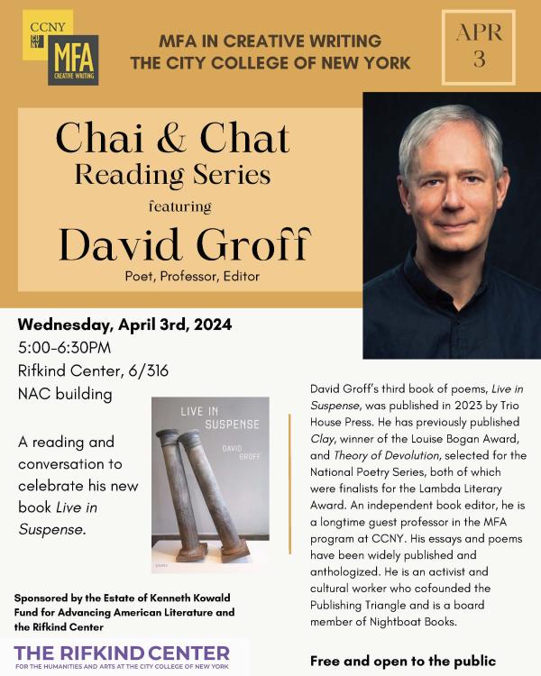 MFA in CW Chai & Chat Reading Series: A Conversation with Prof. David ...
