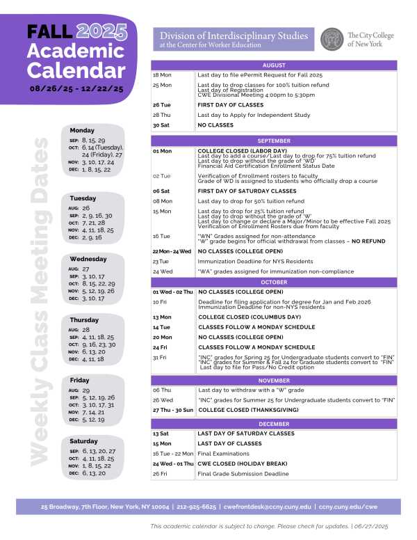 Academic Calendar_2025 Fall V2.png | The City College of New York